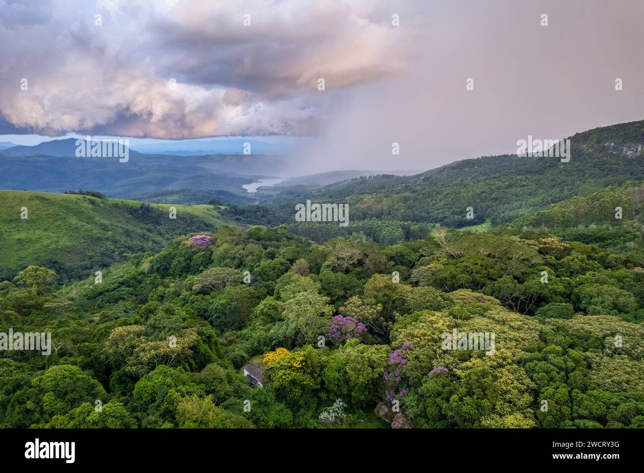An aerial view of the Bvumba mountains in Zimbabwe's Eastern highlands ...