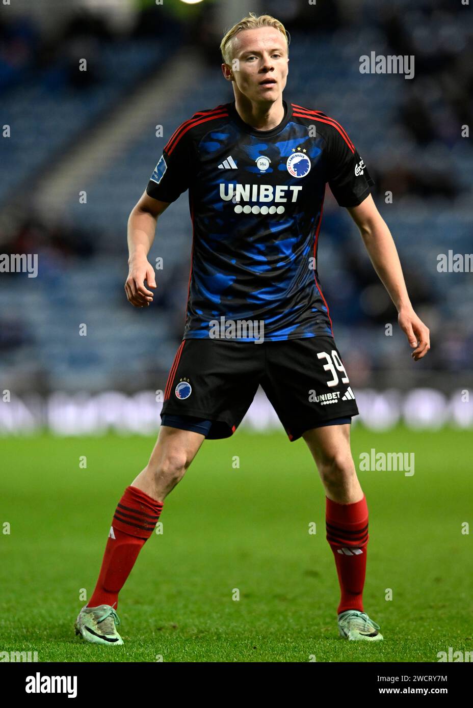 Glasgow, UK. 16th Jan, 2024. Oscar Hojlund of FC Copenhagen during the ...