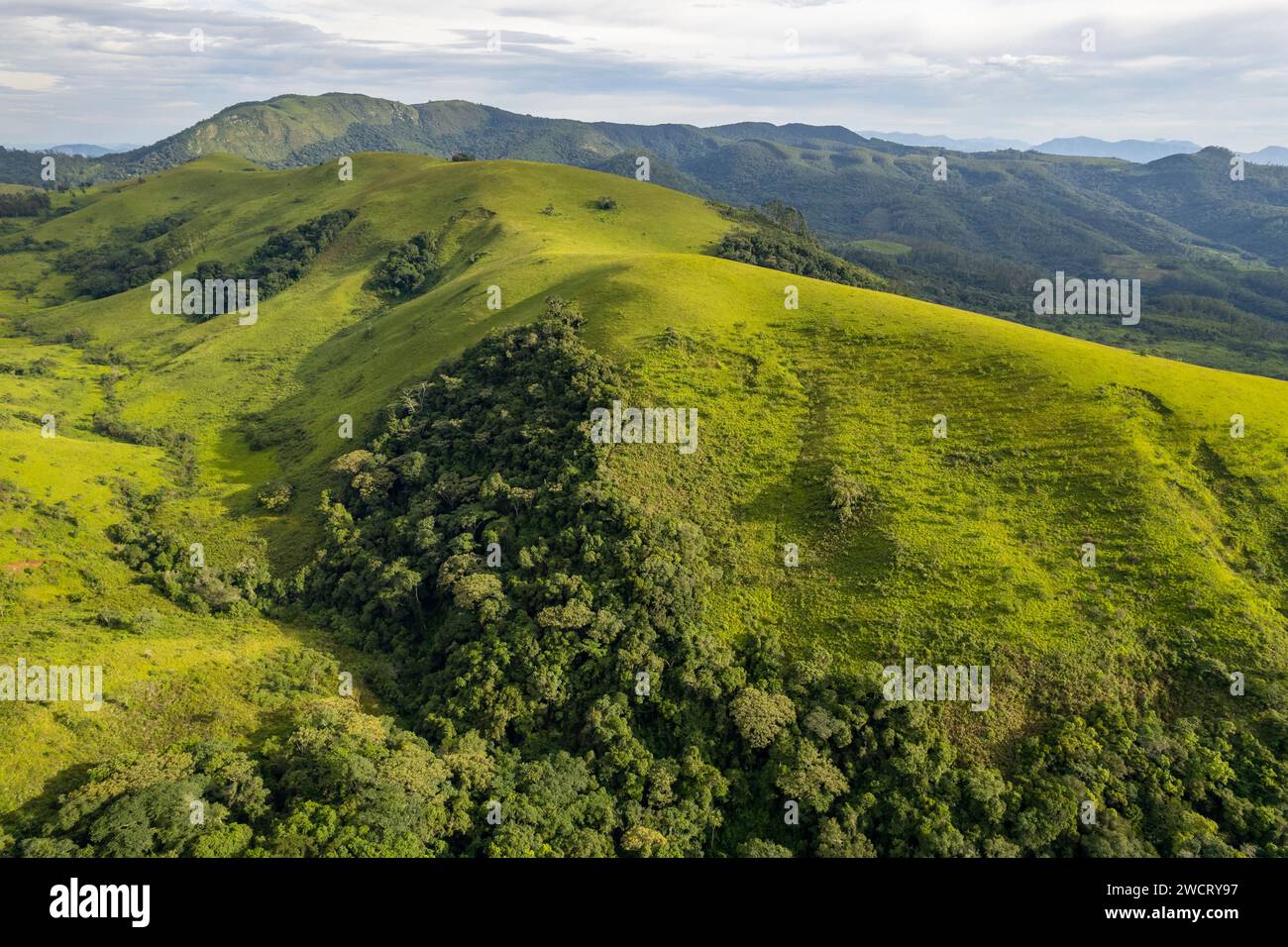 An aerial view of the Bvumba mountains in Zimbabwe's Eastern highlands ...