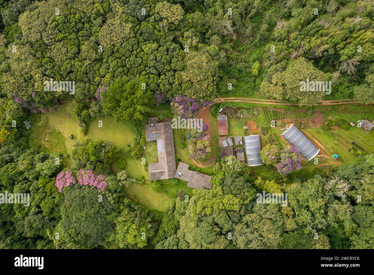 An aerial view of the Bvumba mountains in Zimbabwe's Eastern highlands ...