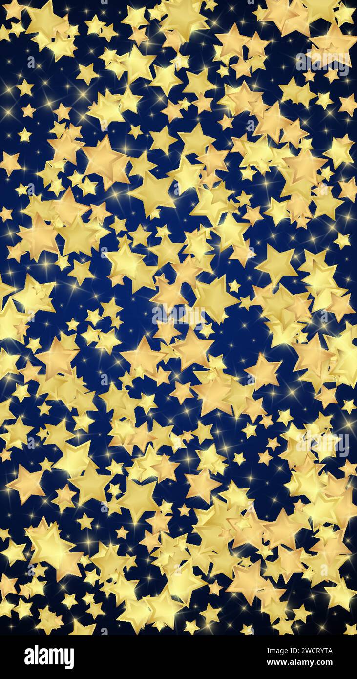 Magic stars vector overlay. Gold stars scattered around randomly ...