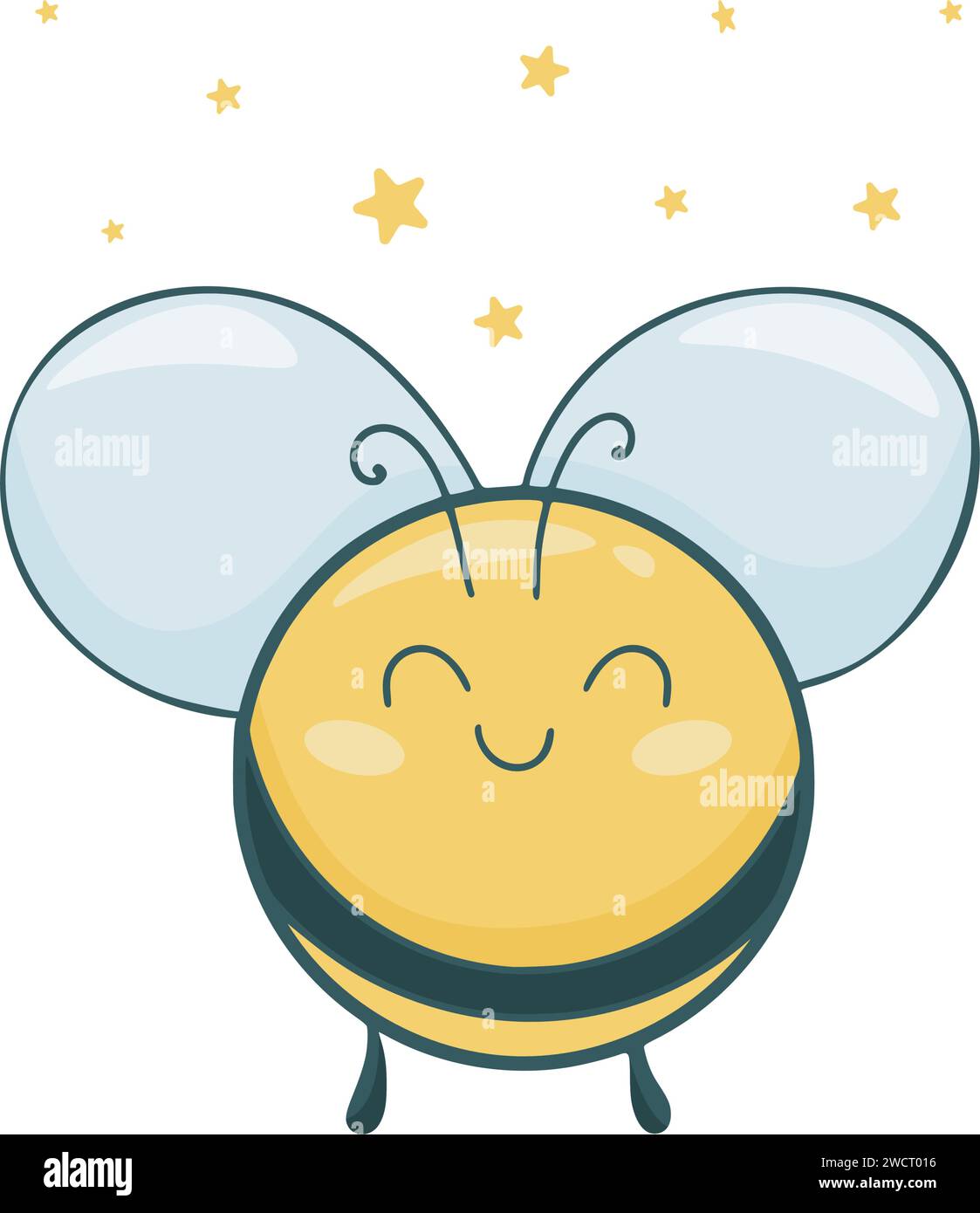 Cute friendly bee clip art in cartoon style Stock Vector Image & Art ...