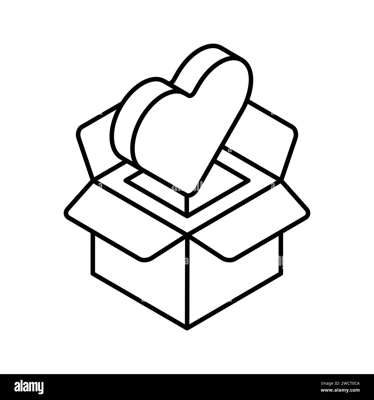Grab this carefully crafted icon of valentine surprise in isometric ...