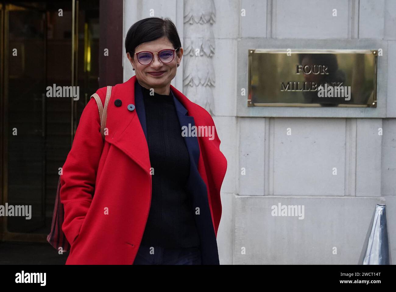 Shadow culture secretary Thangam Debbonaire leaves the Millbank Studios ...