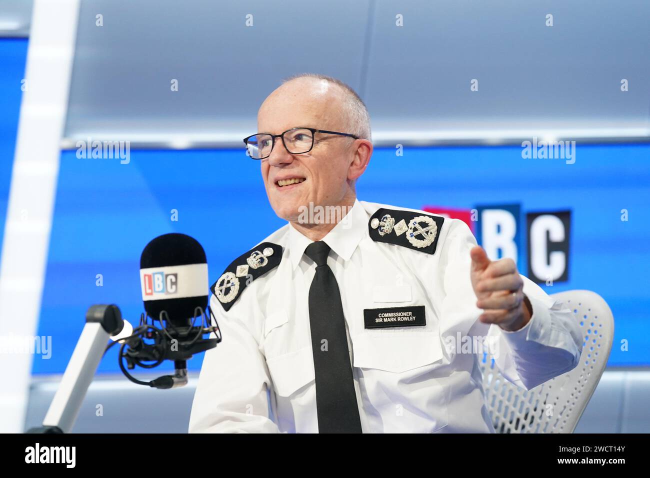 Metropolitan Police Commissioner Sir Mark Rowley takes part in Call the ...
