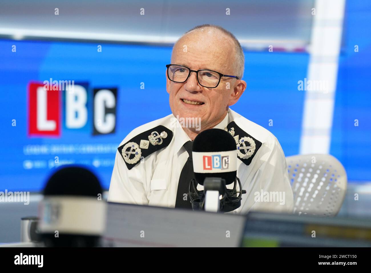 Metropolitan Police Commissioner Sir Mark Rowley takes part in Call the ...
