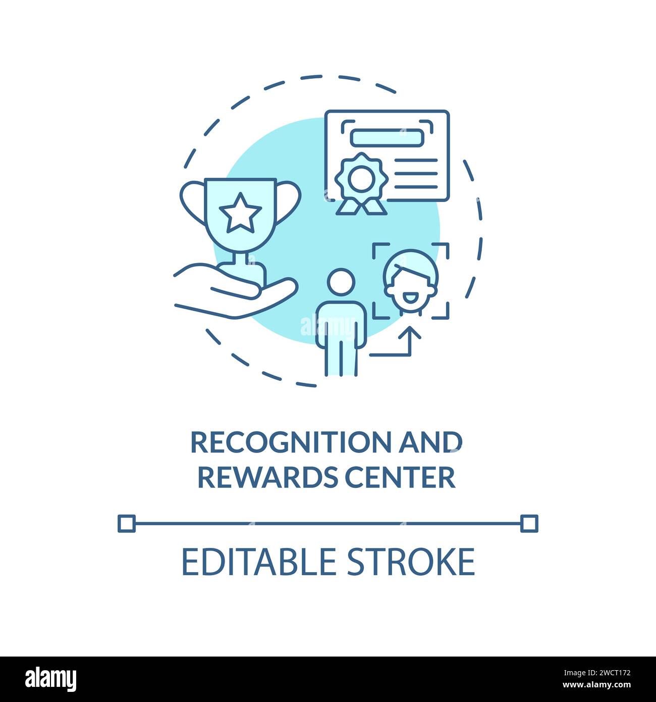 Thin line blue recognition and rewards center concept Stock Vector ...