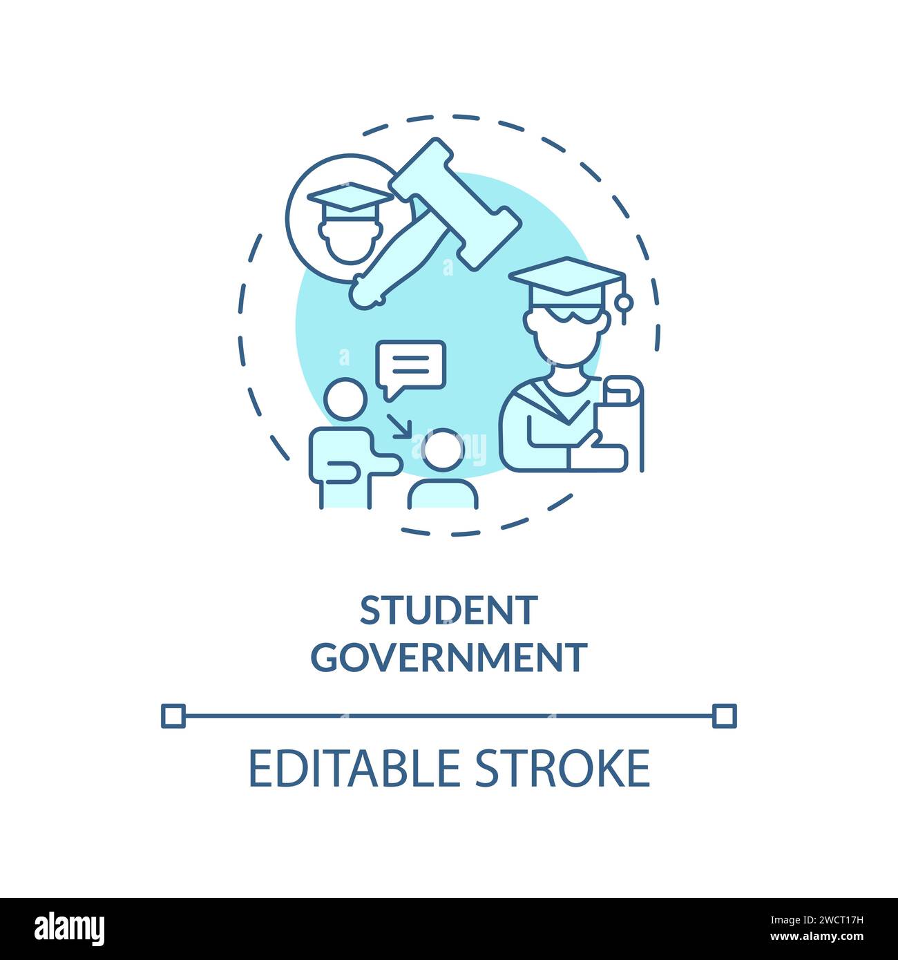 Thin line simple blue student government icon concept Stock Vector ... Thin line simple blue student government icon concept Stock Vector ...