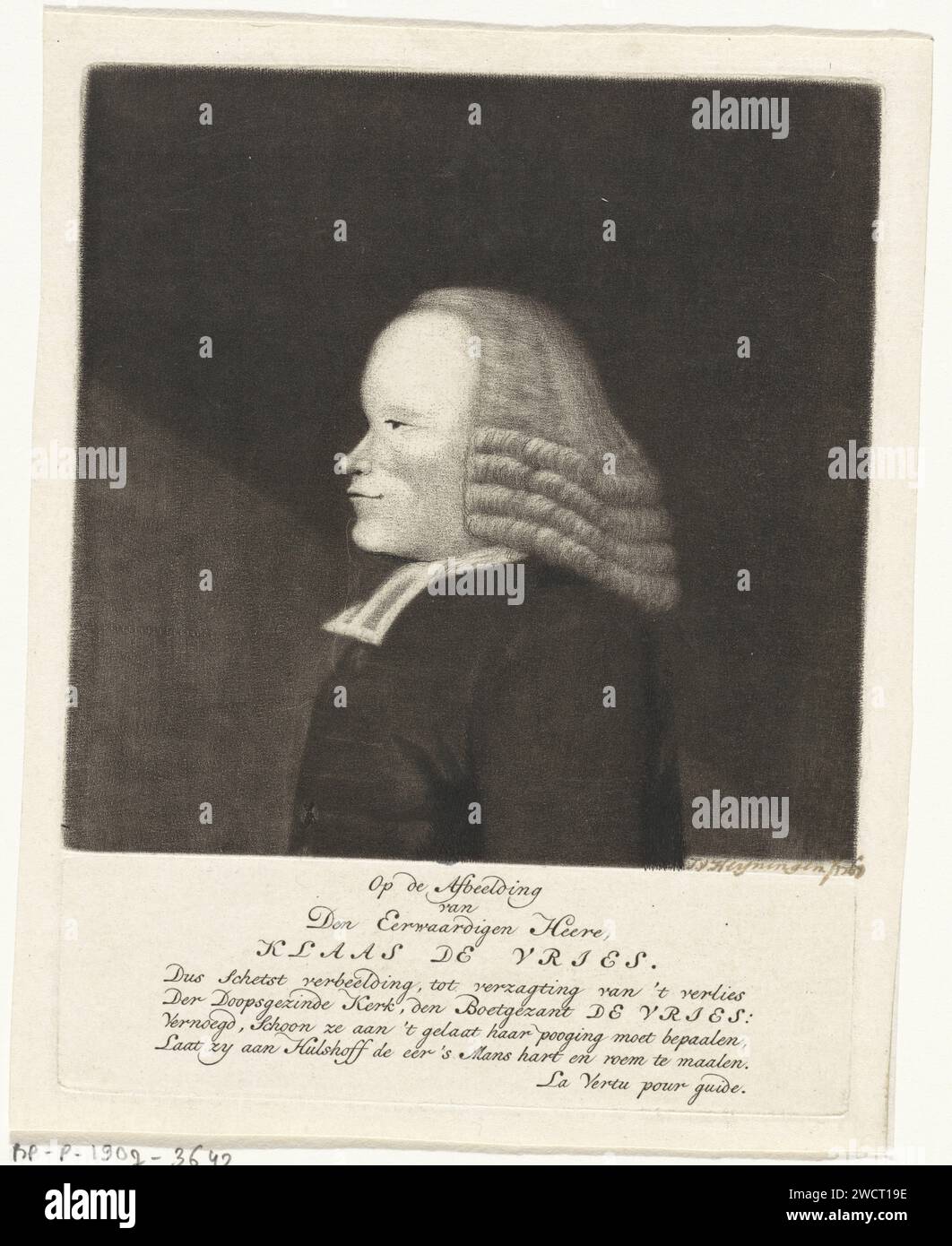 Portrait of Klaas de Vries, Jan van Heyningen, 1767 print The Baptist ... Portrait of Klaas de Vries, Jan van Heyningen, 1767 print The Baptist ...