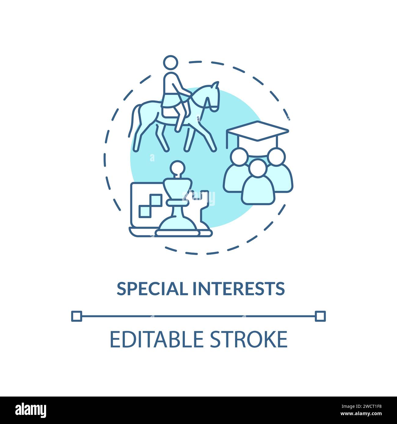 Thin line simple blue special interests icon concept Stock Vector Image ... Thin line simple blue special interests icon concept Stock Vector Image ...