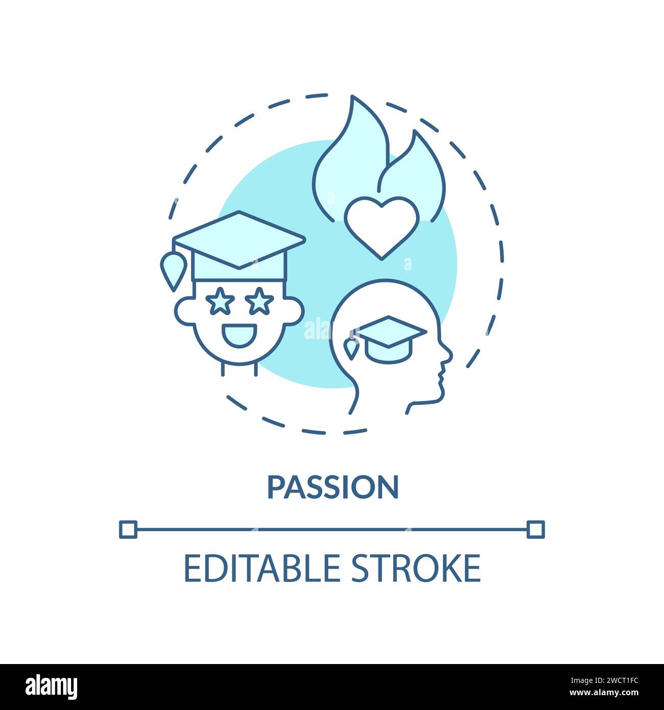 Thin line simple blue passion icon concept Stock Vector Image & Art - Alamy