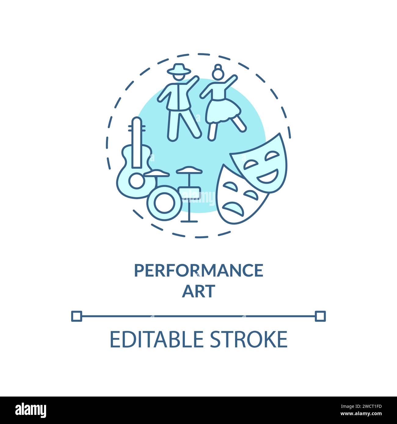 Thin line simple blue performance art icon concept Stock Vector Image & Art - Alamy