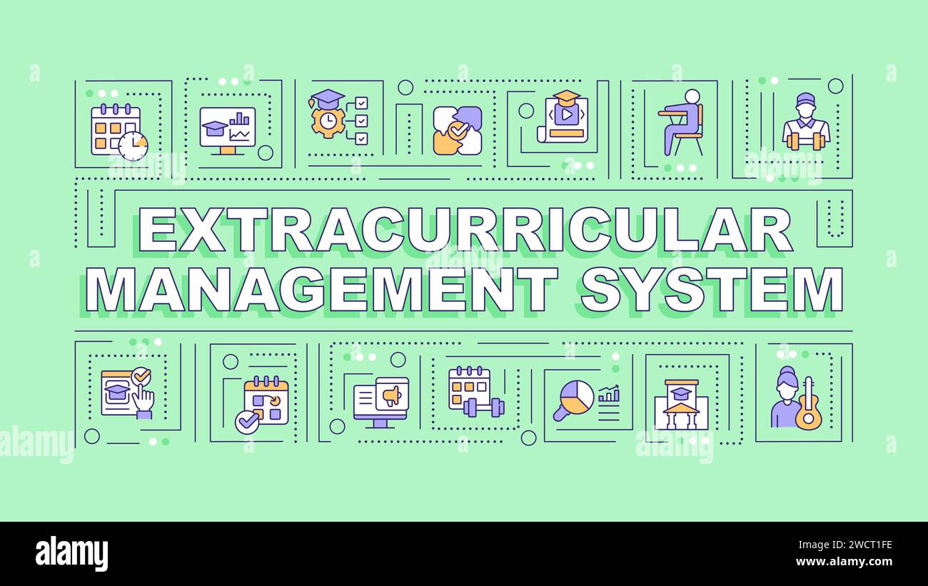 2D extracurricular management system text with line icons Stock Vector Image & Art - Alamy