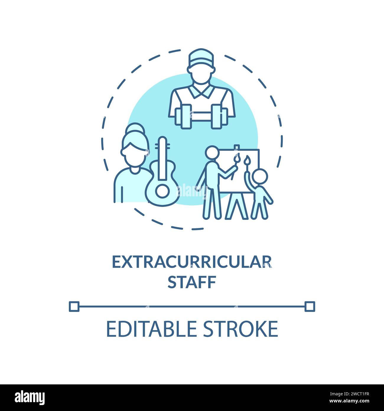 Thin line simple blue extracurricular staff icon concept Stock Vector ... Thin line simple blue extracurricular staff icon concept Stock Vector ...