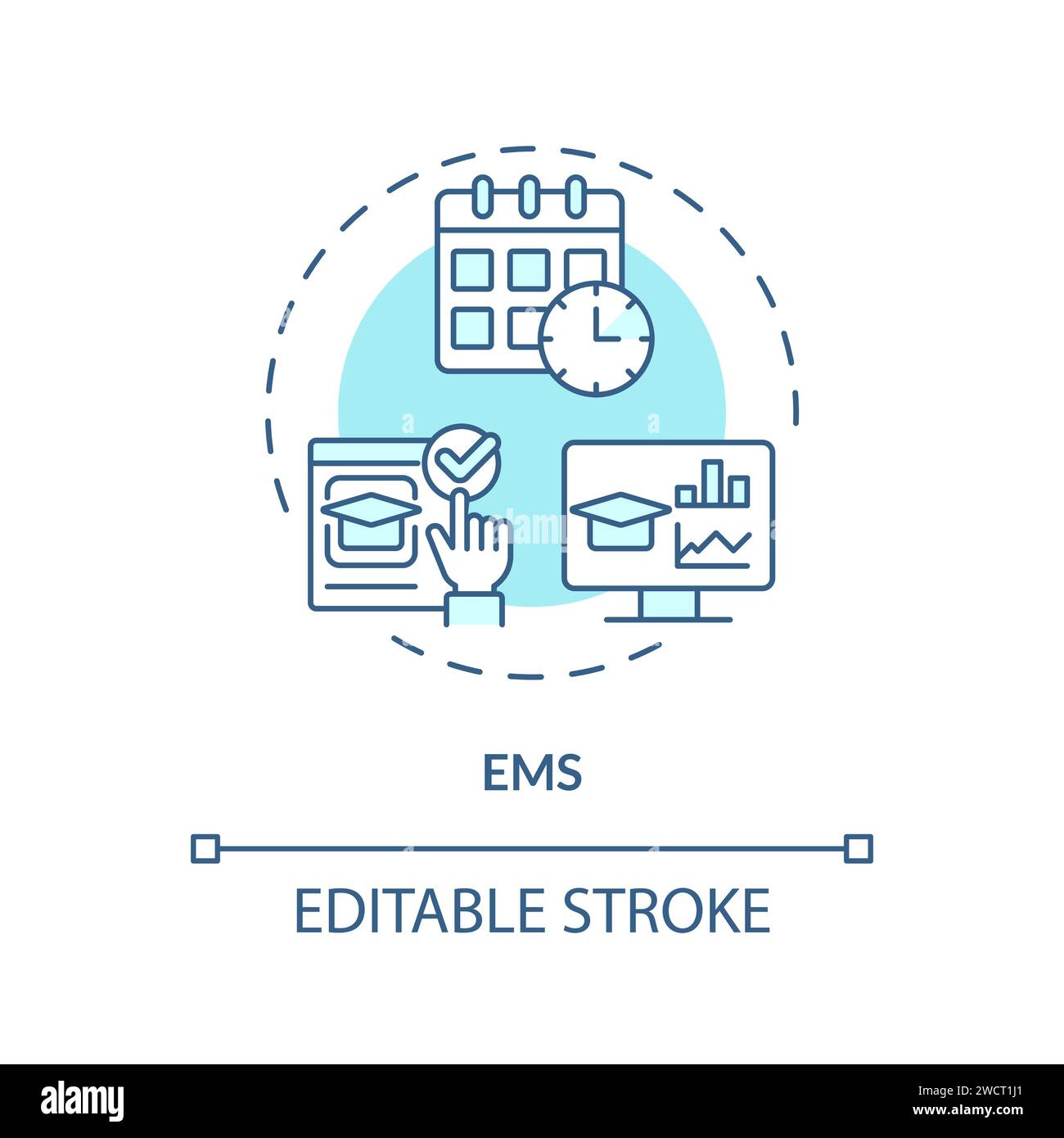 Thin line simple blue EMS icon concept Stock Vector Image & Art - Alamy