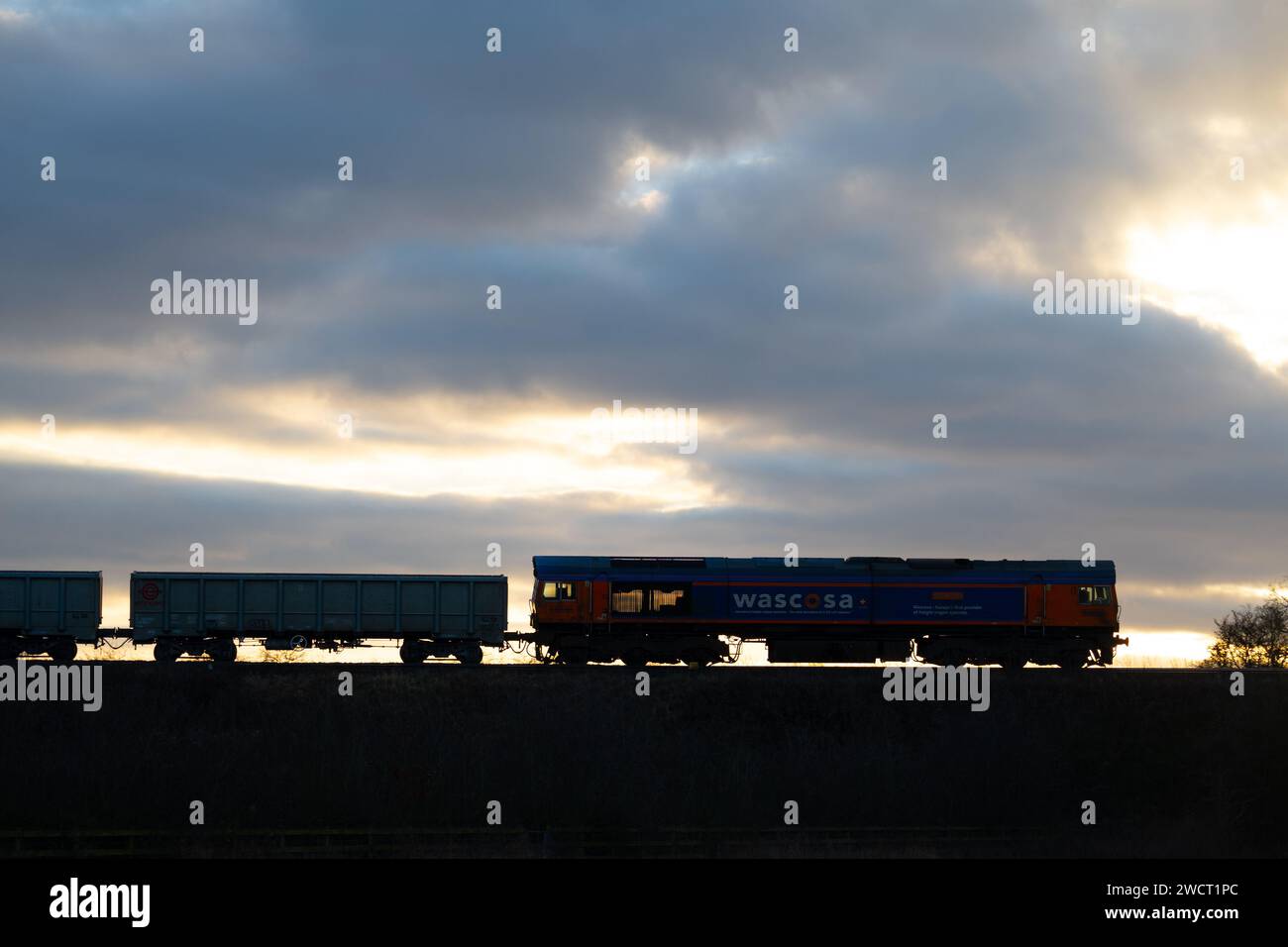 GBRf class 66 diesel locomotive No. 66720 "Wascosa" pulling a freight ...