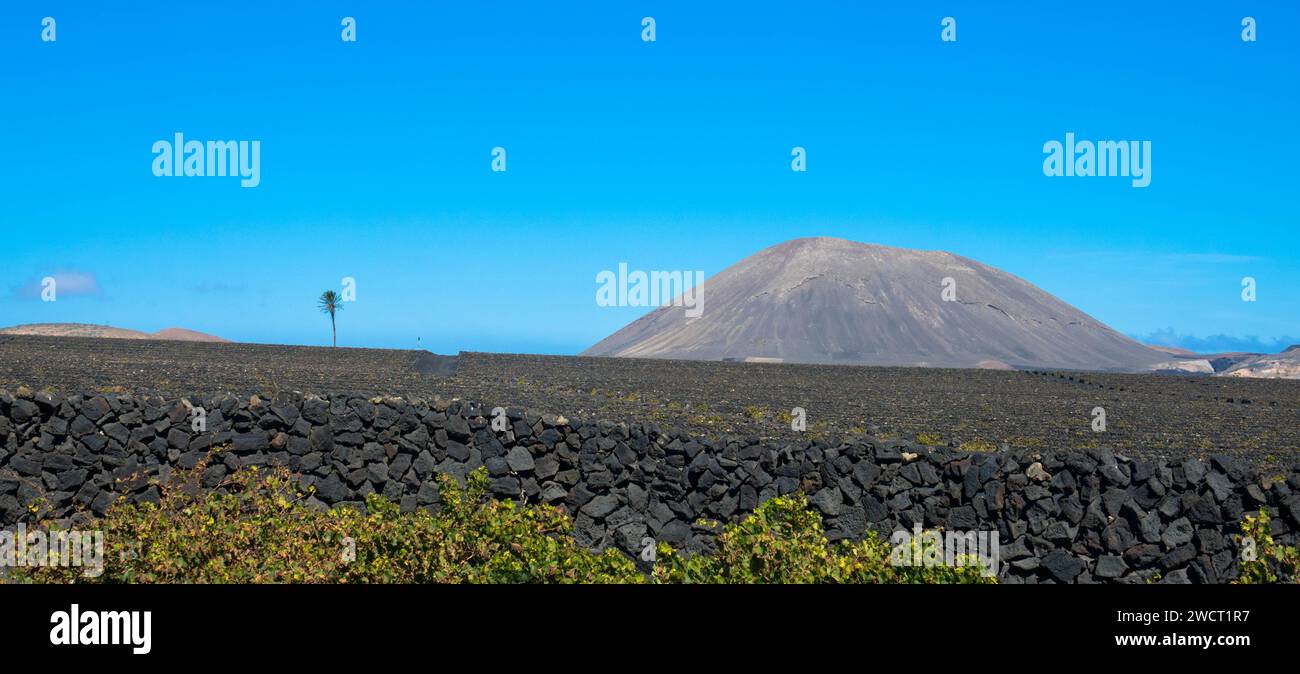 Spectacular view of the Fire Mountains at Timanfaya National Park, this ...