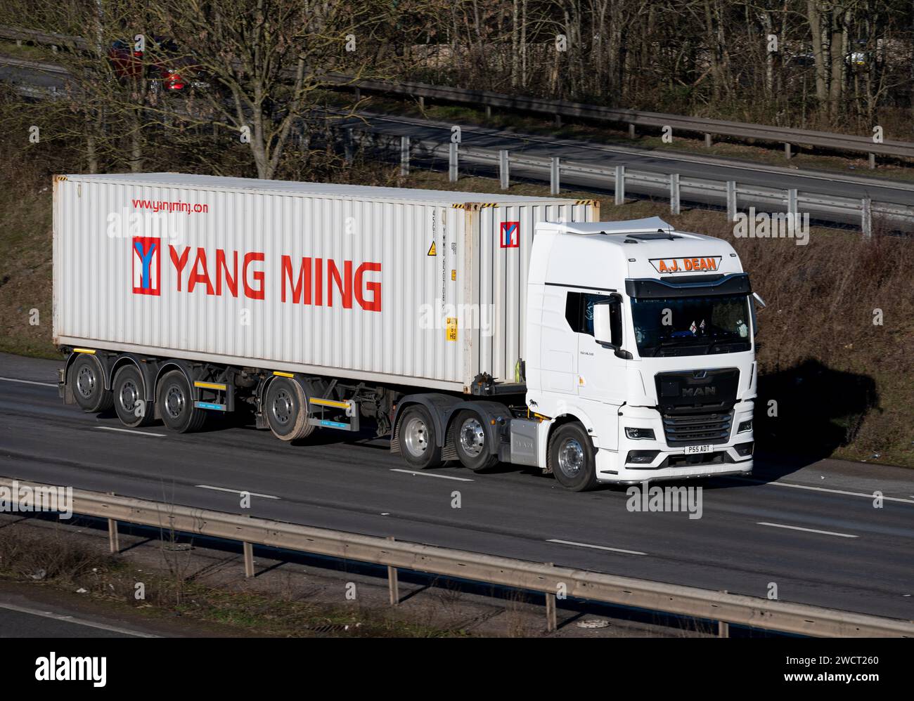 Articulated container truck on road hi-res stock photography and images ...