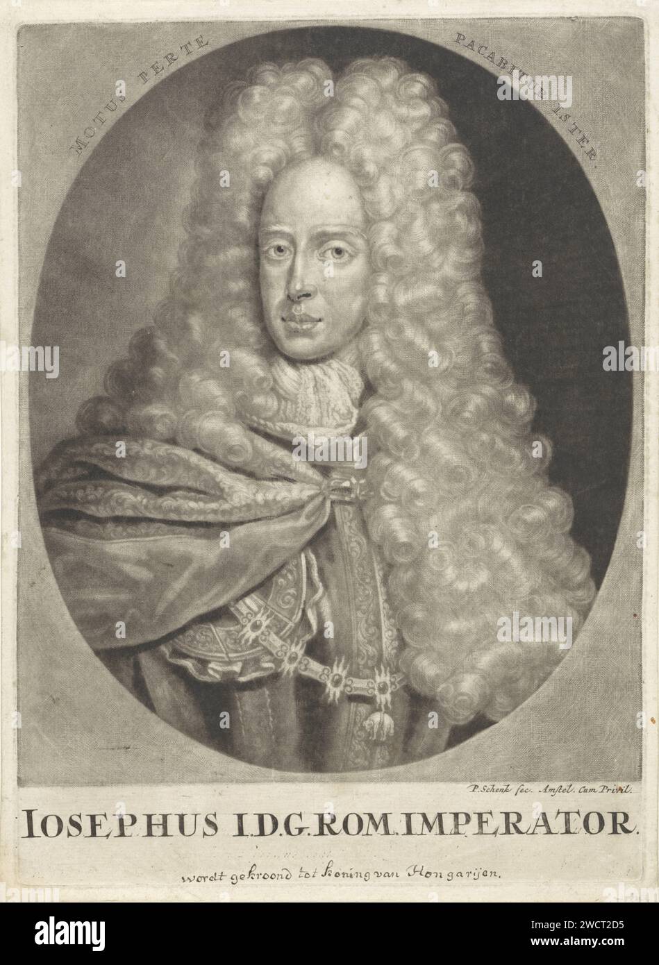 Portrait of Emperor Jozef I, Pieter Schenk (I), 1690 - 1713 print ...