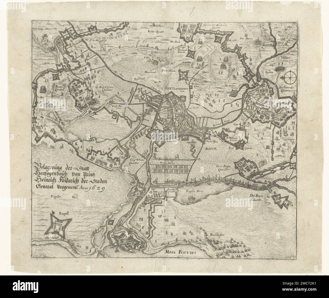 Siege of 's Hertogenbosch, 1629, Anonymous, 1629 print Map of the siege ...