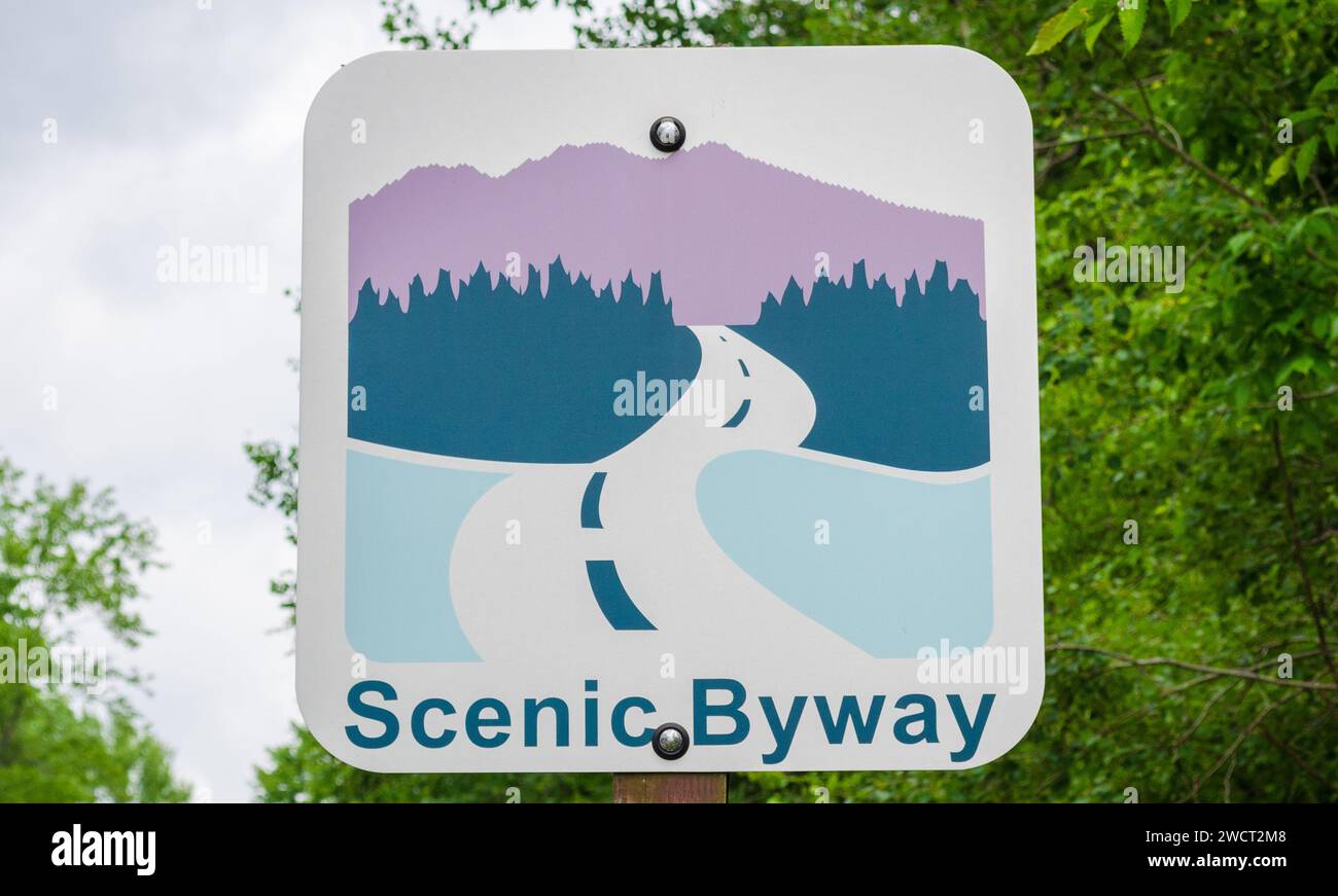 A Scenic Byway Sign in Allegheny National Forest Stock Photo - Alamy