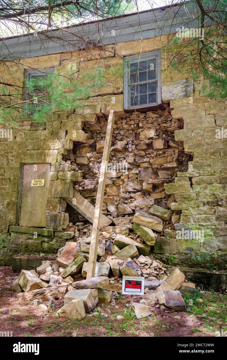 A Destroyed Building Wall at Allegheny National Forest Stock Photo - Alamy