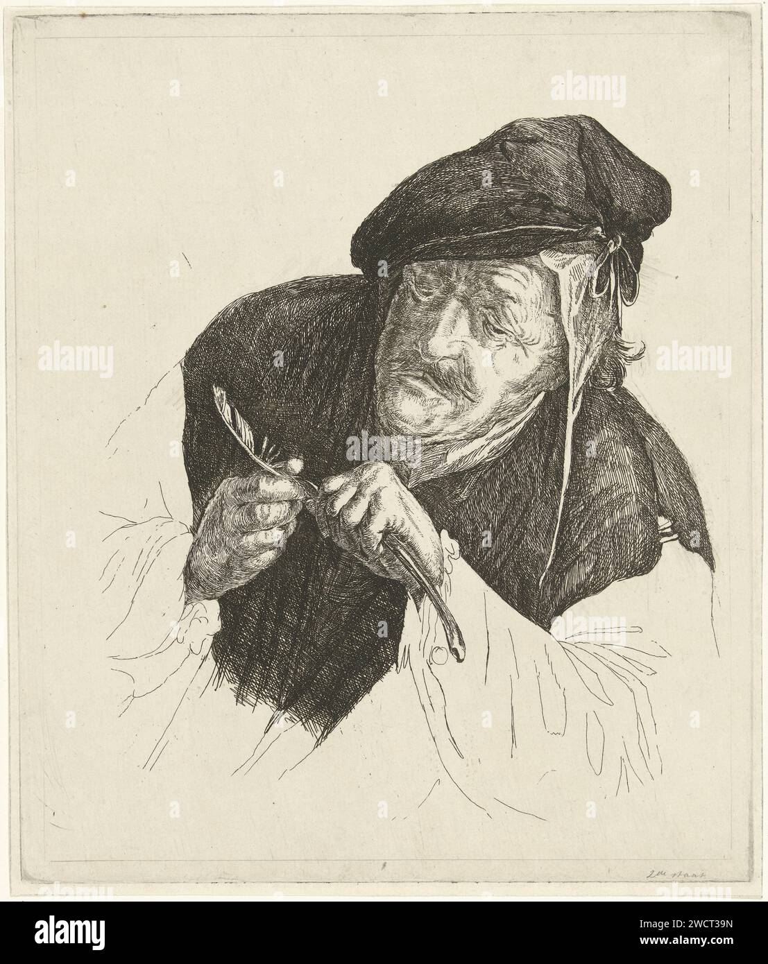 Quill pen etching hi-res stock photography and images - Alamy