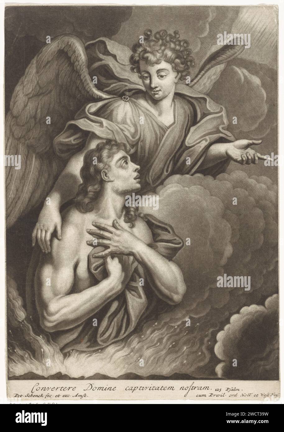 Soul in the purgatory prays for grace, Pieter Schenk (I), 1670 - 1713 ...