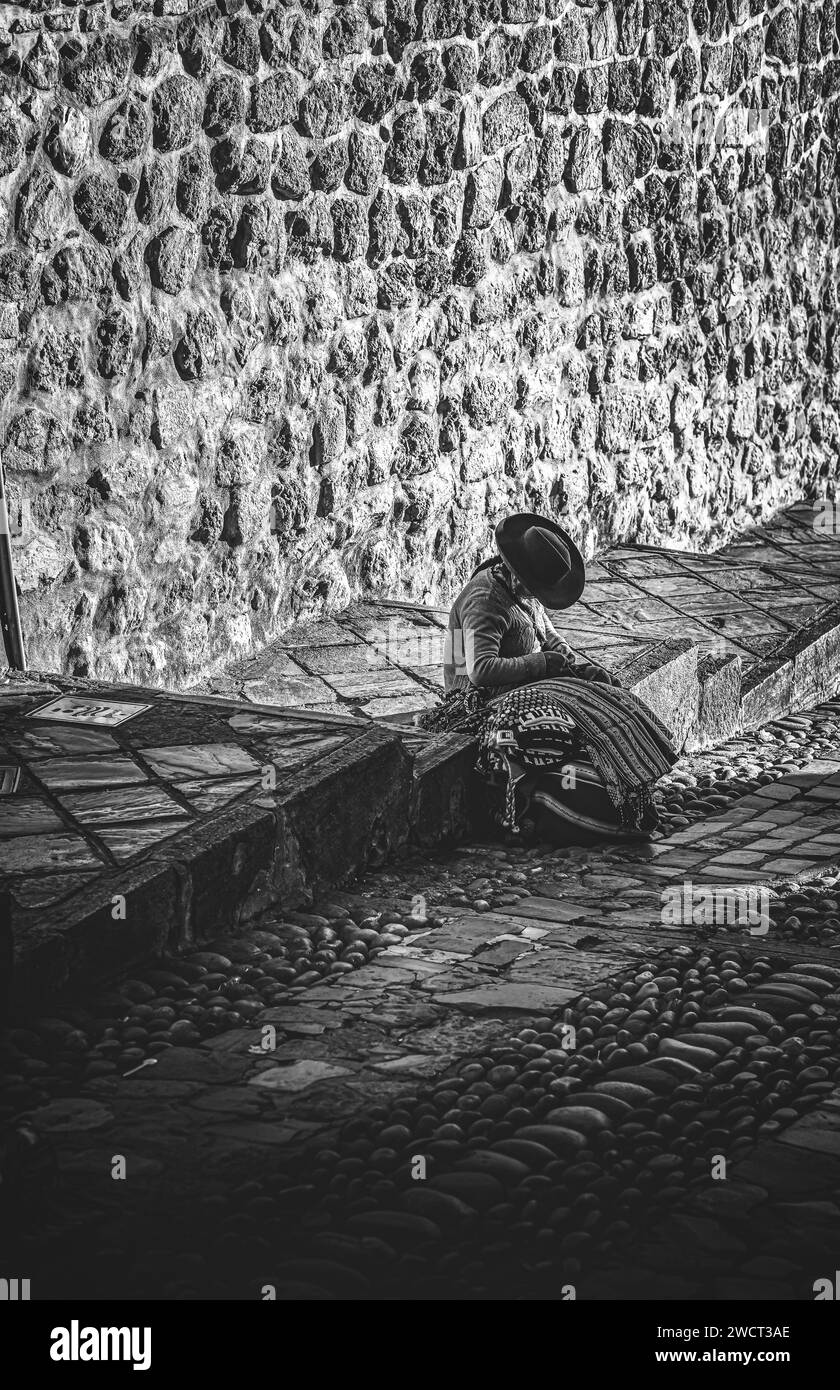 Cusco, Peru, Historical city center, house facade scenery Stock Photo ...