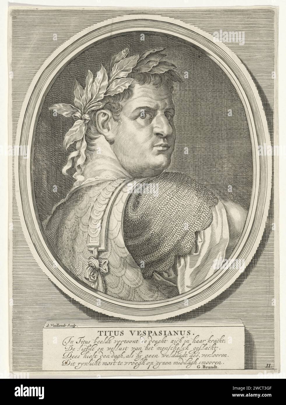 Portrait of Titus, Roman Keizer, Andries Vaillant, After Titian, 1665 ...