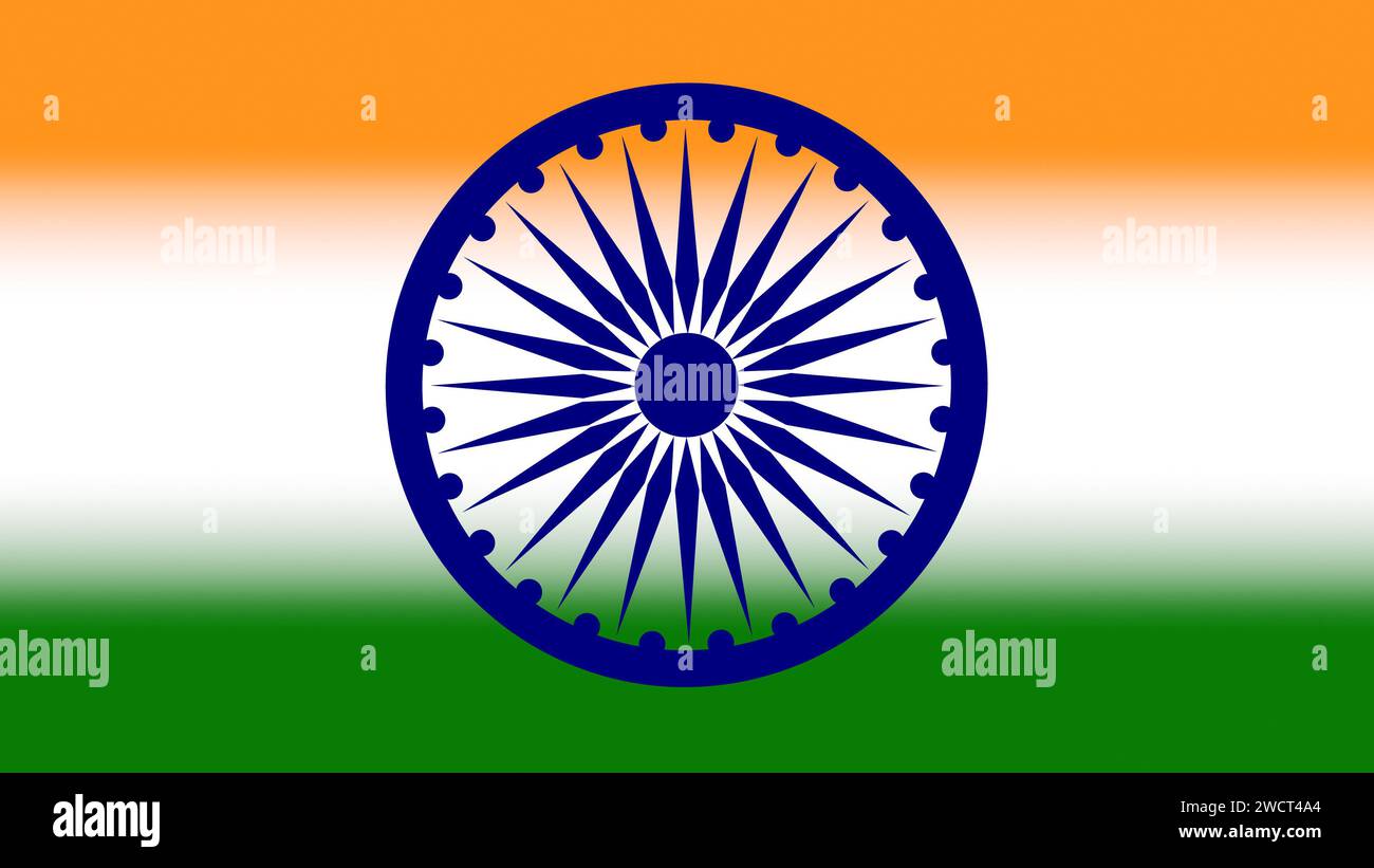 Animated Indian Flag with rotating Ashoka Chakra Stock Photo - Alamy