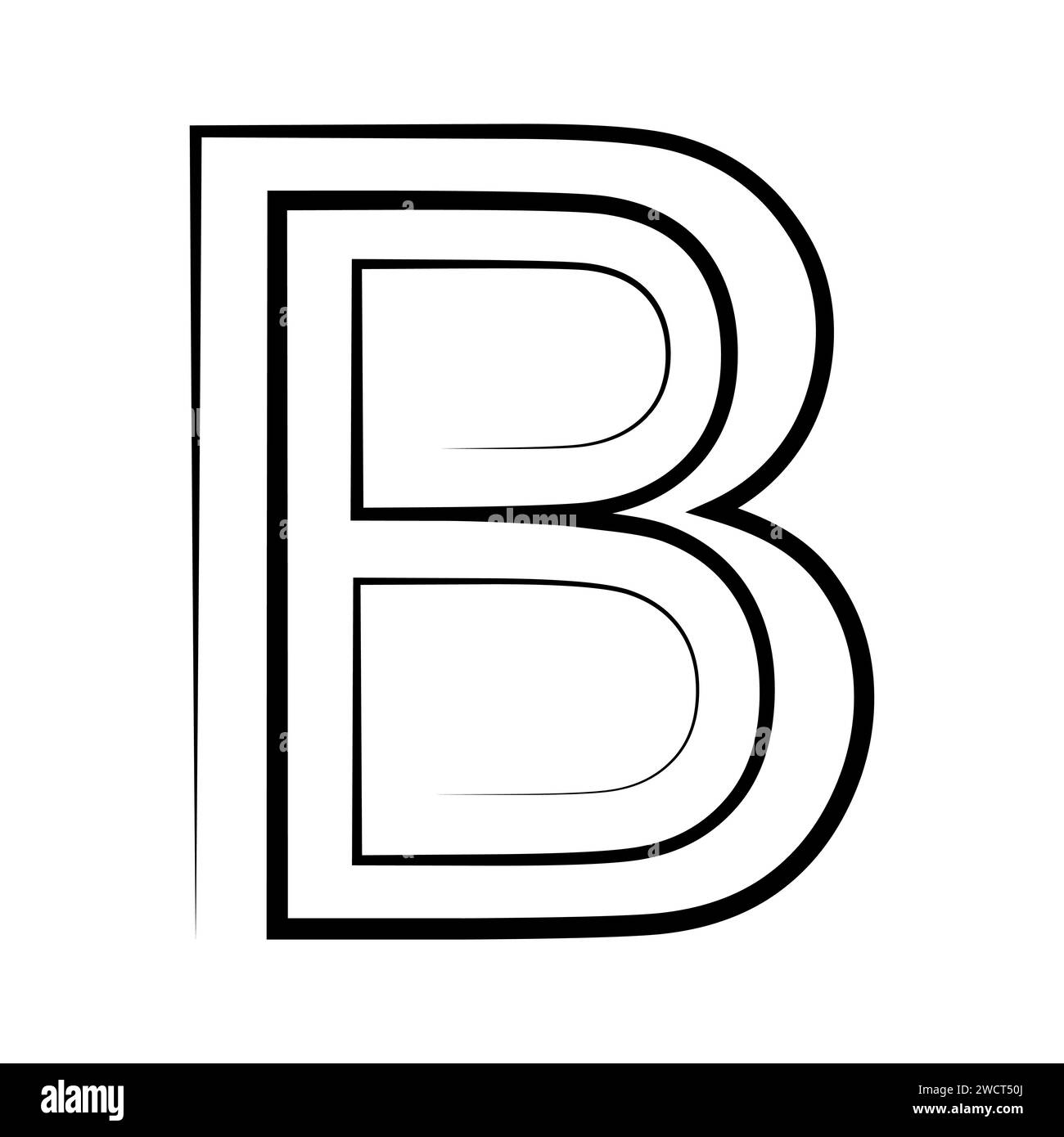 B logo studio letter b one line icon logotype font Stock Vector Image ...