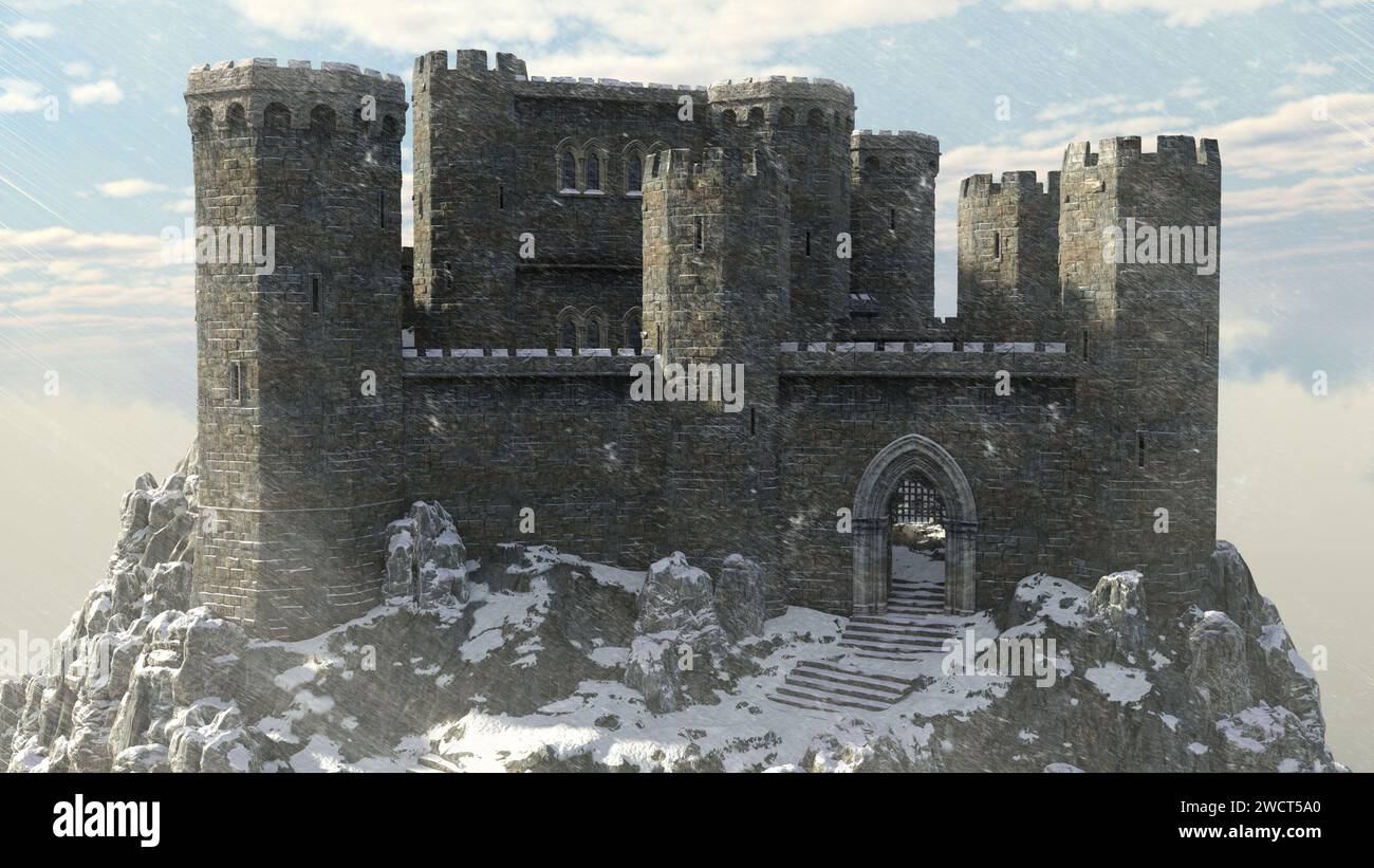 Fantasy castle render hi-res stock photography and images - Alamy
