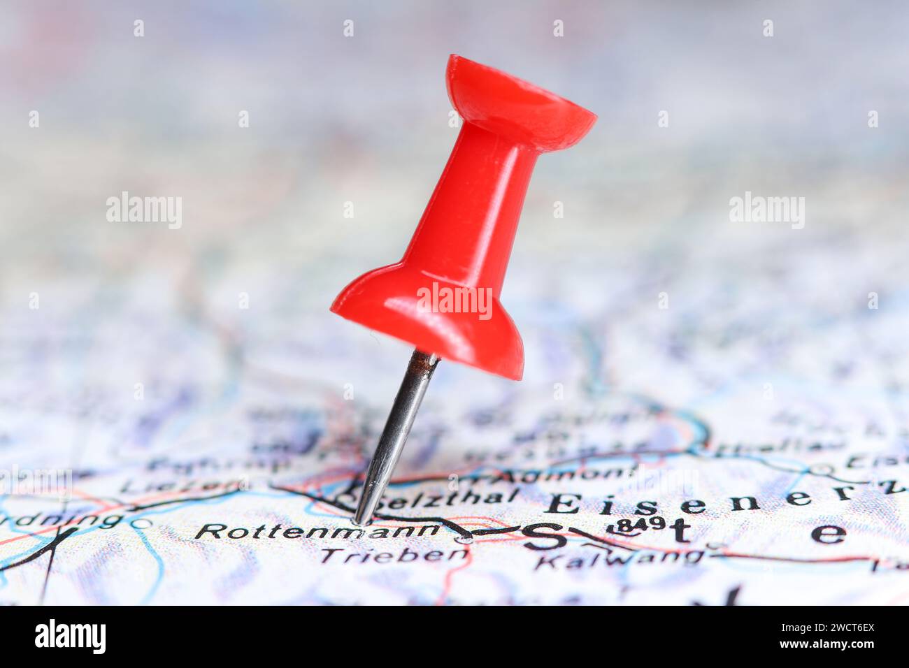 Rottenmann, Austria pin on map Stock Photo - Alamy