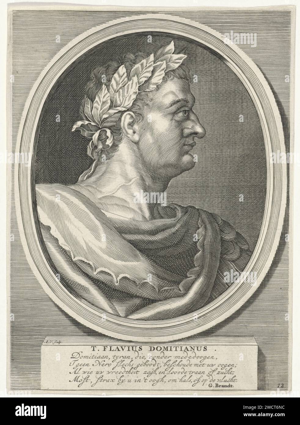 Portrait of Titus Flavius Domitianus, Roman Emperor, Andries Vaillant ...