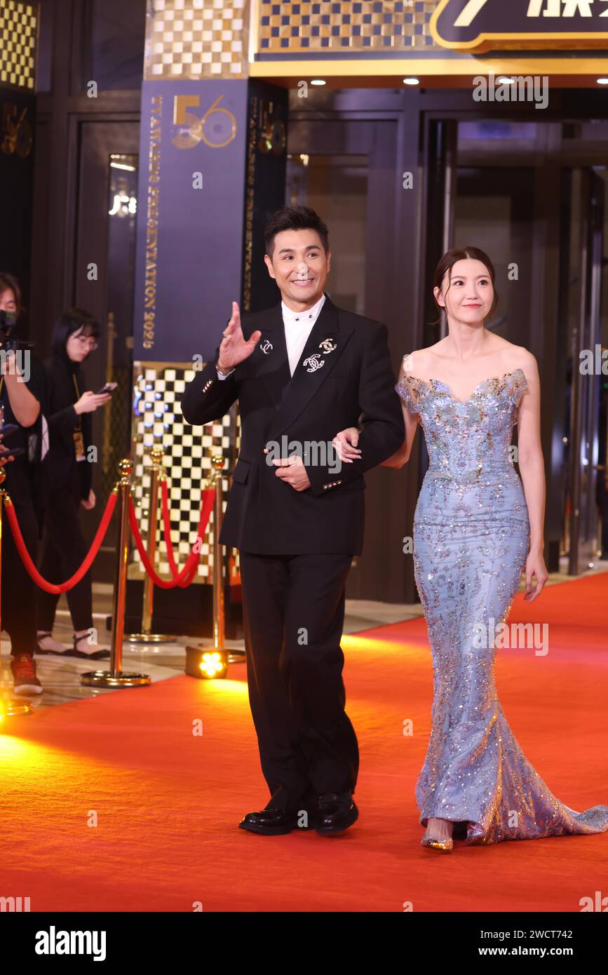 Hong Kong actor and singer Ruco Chan attends the 2023 TVB Anniversary Awards in Macau, China ...