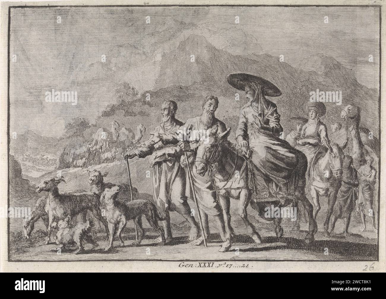 Jakob flight for Laban, Jan Luyken, 1703 - 1762 print Print Maker ...