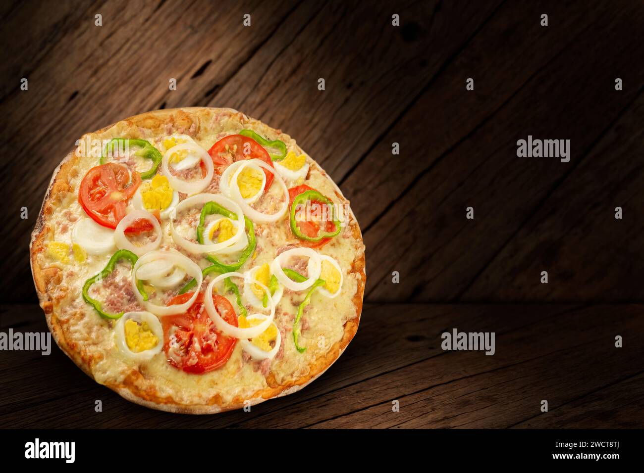 Pizza with Portuguese flavor. Traditional Brazilian pizza Stock Photo ...