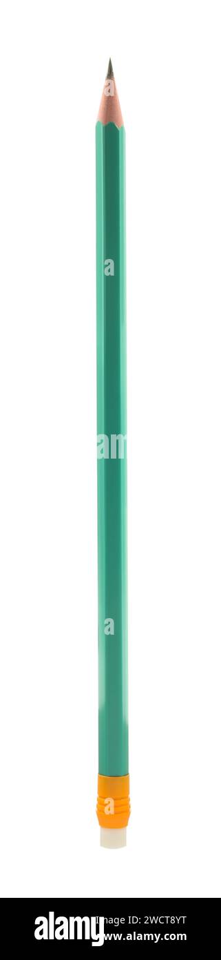 One sharp graphite pencil isolated on white Stock Photo - Alamy