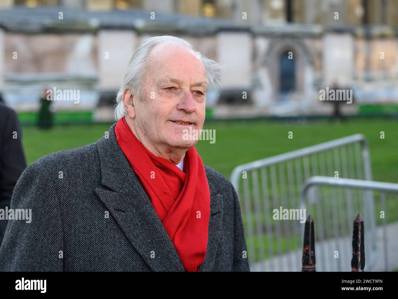 Former MP Neil Hamilton leaving the memorial service for Betty ...