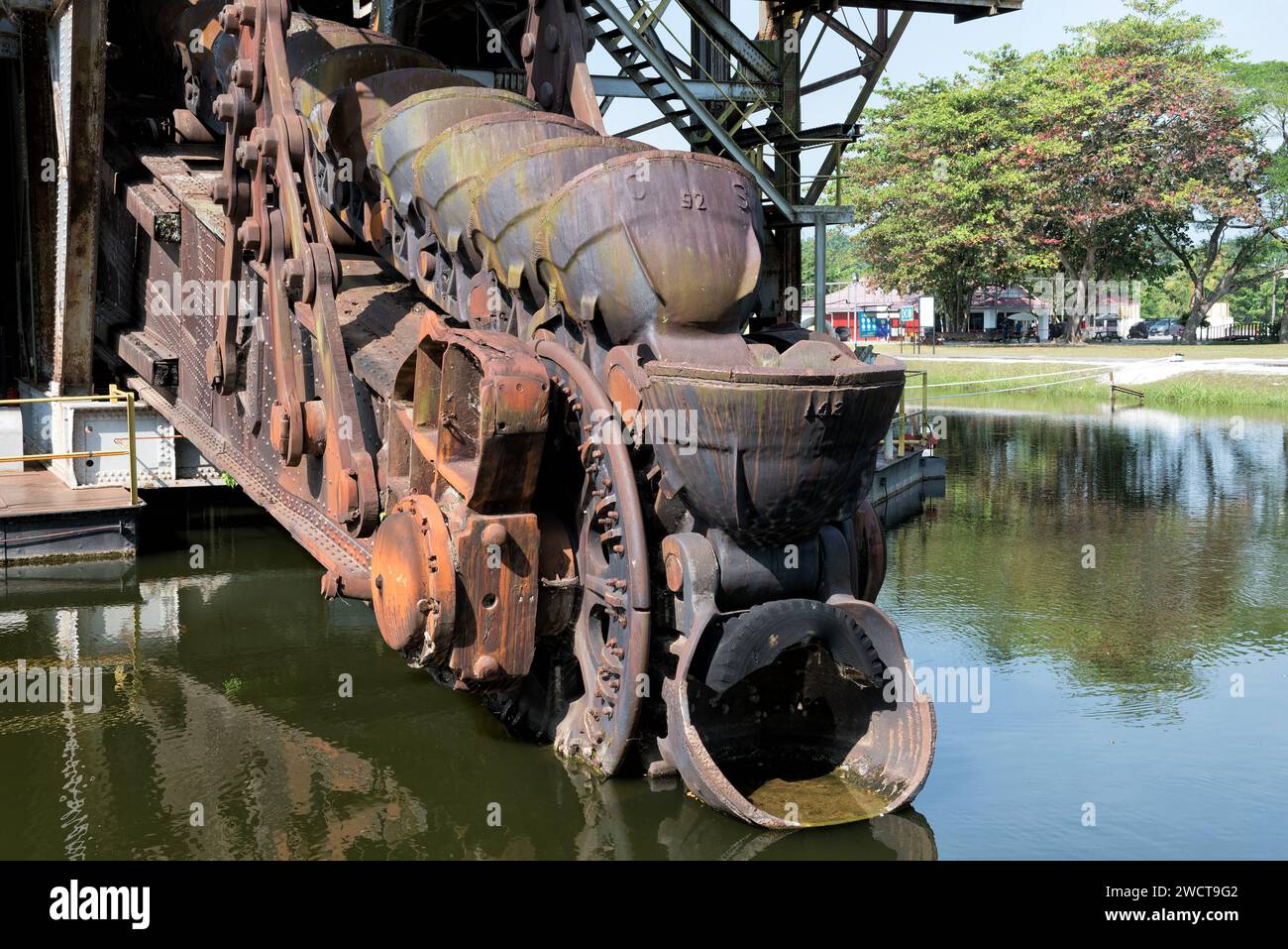 The last abandoned tin mining dredger during British colonial now ...