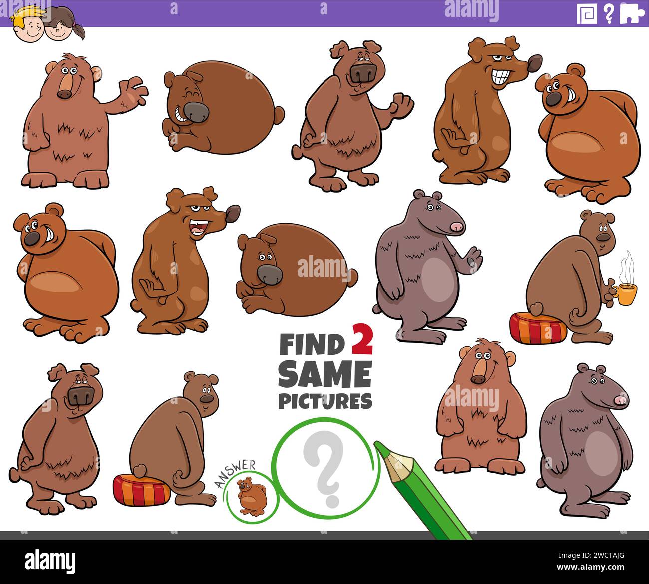 Two brown bears Stock Vector Images - Alamy