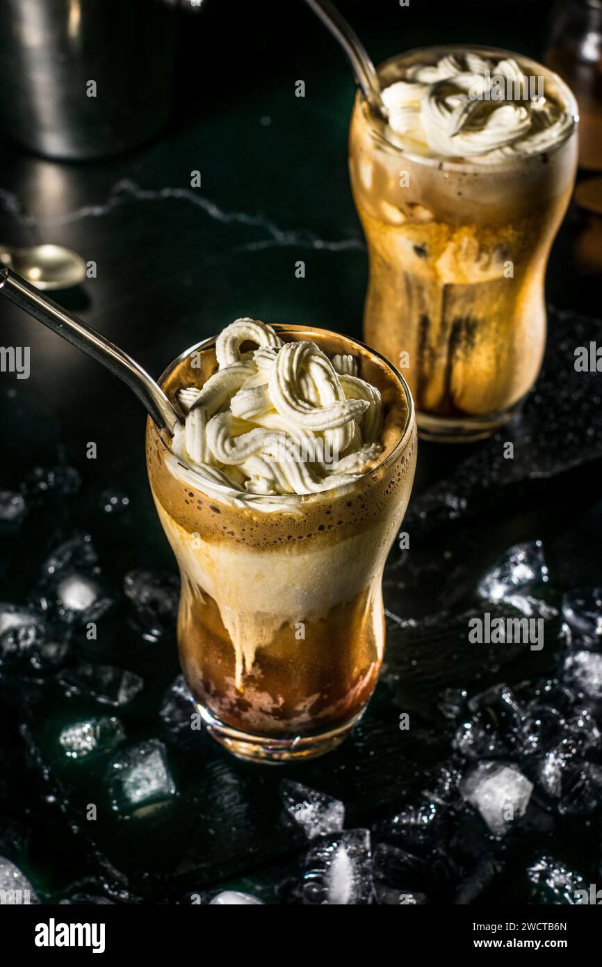 Iced coffee enjoyed ice cubes hi-res stock photography and images - Alamy