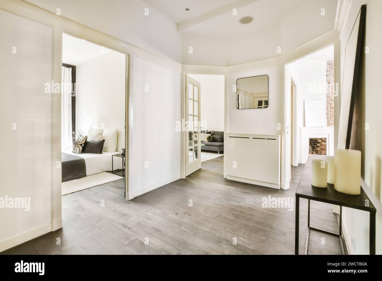 Spacious modern apartment featuring an open plan layout with a ...