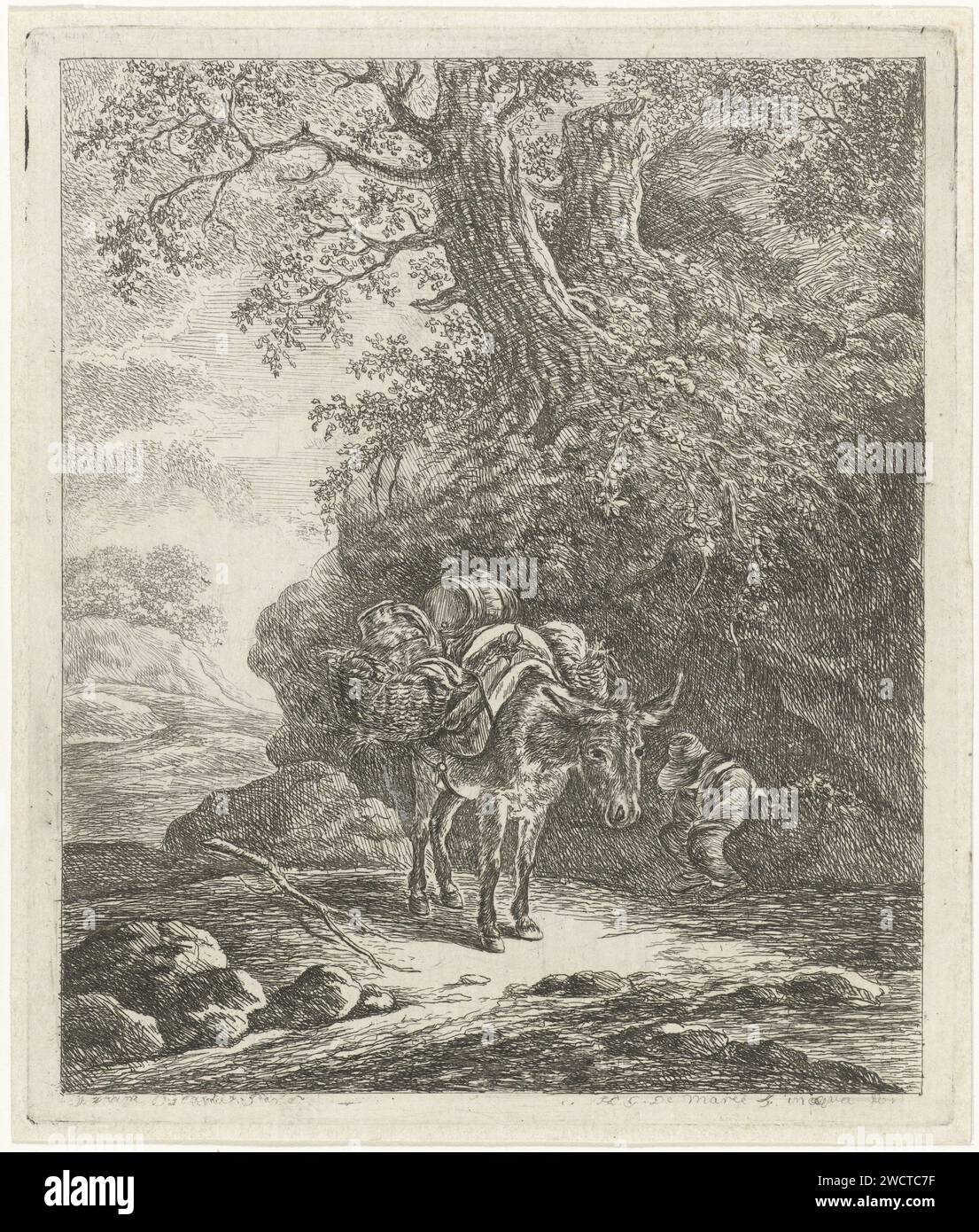 Pakzel on Landweg with relieving man, Hendrik Godart de Marée, after ...