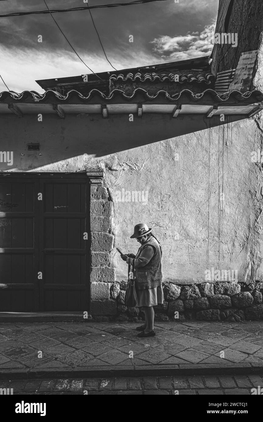 Cusco, Peru, Historical city center, house facade scenery Stock Photo ...