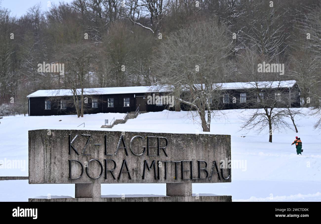 Nordhausen, Germany. 17th Jan, 2024. The entrance to the Mittelbau-Dora ...
