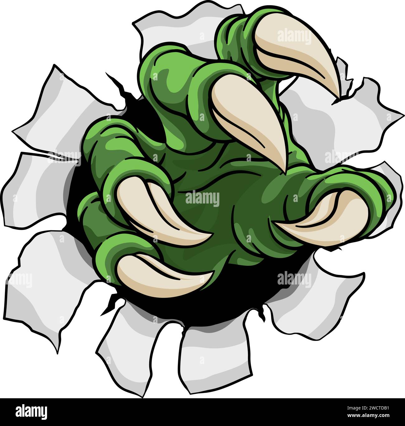 Claw Monster Dinosaur Eagle Dragon Hand Rip Tear Stock Vector Image ...