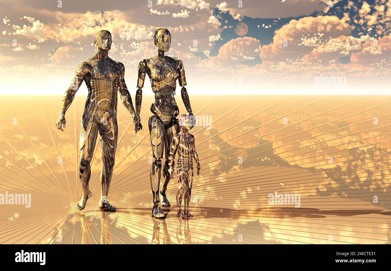 A Transhuman Family Stock Photo - Alamy