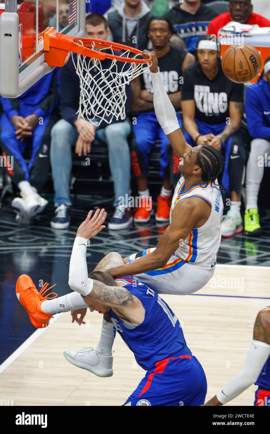 Los Angeles, California, USA. 16th Jan, 2024. Oklahoma City Thunder's ...